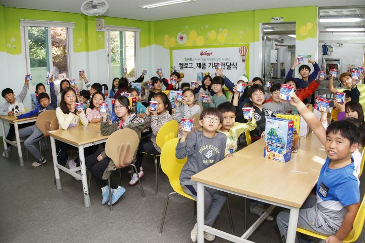 농심켈로그, 강원 초등학교 4곳 시리얼 2천인분 전달