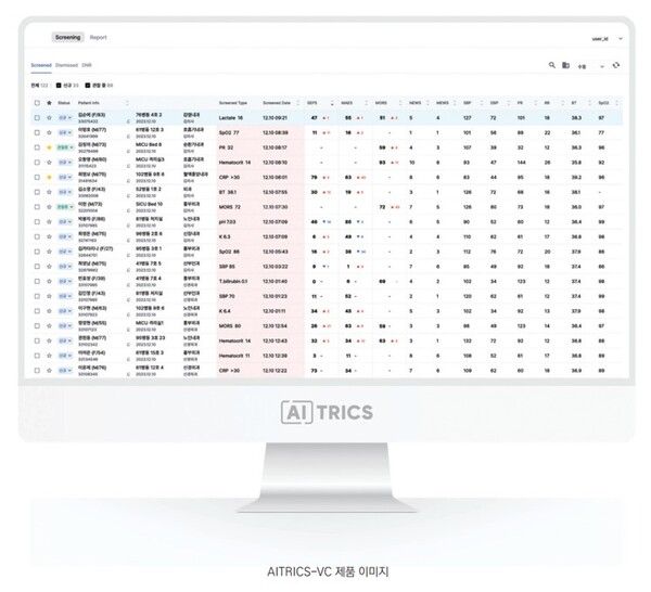 환자 상태 조기예측 ‘AITRICS-VC(바이탈케어)’에 맡기세요!